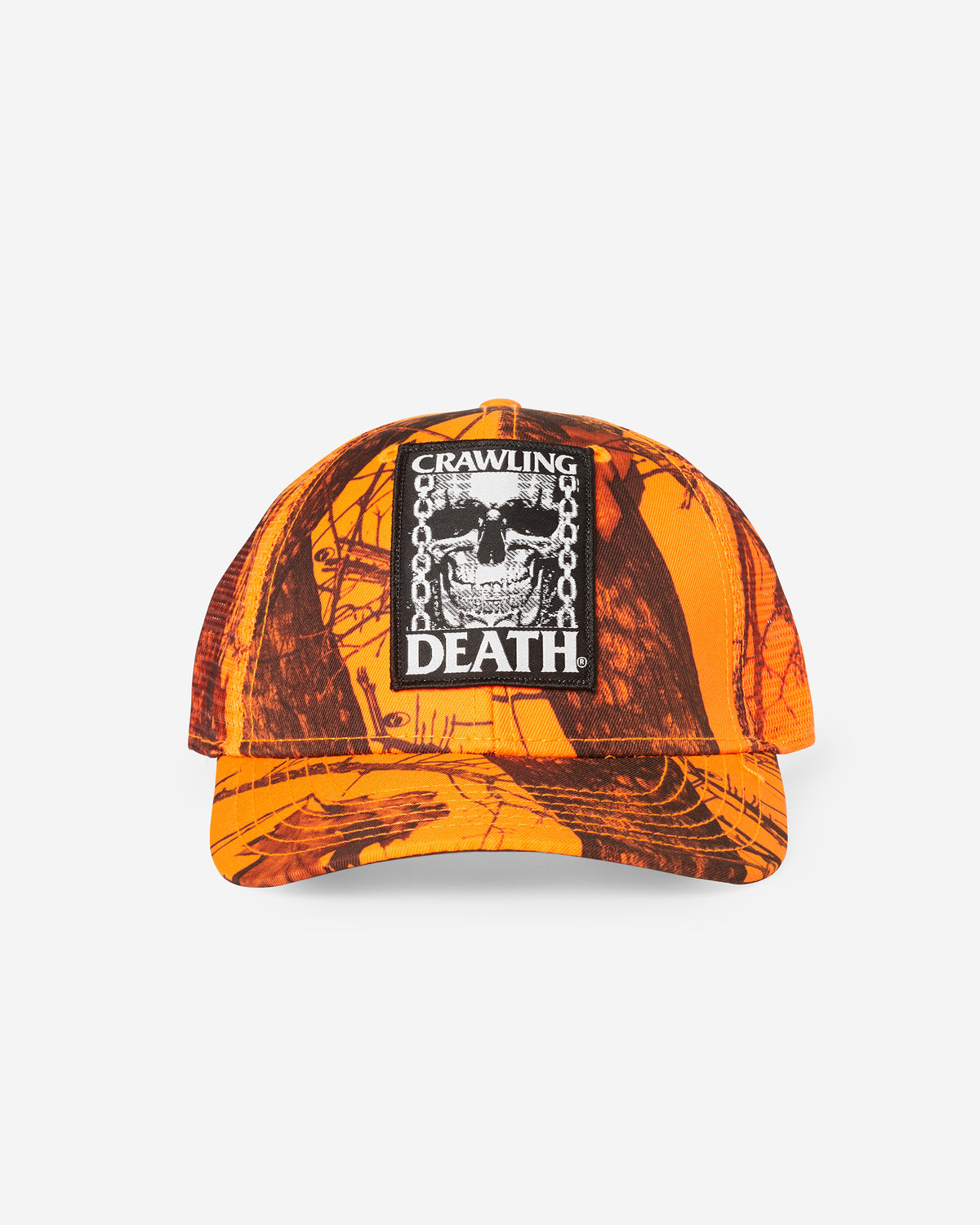 TV Skull Mesh Hat | Orange | Crawling Death